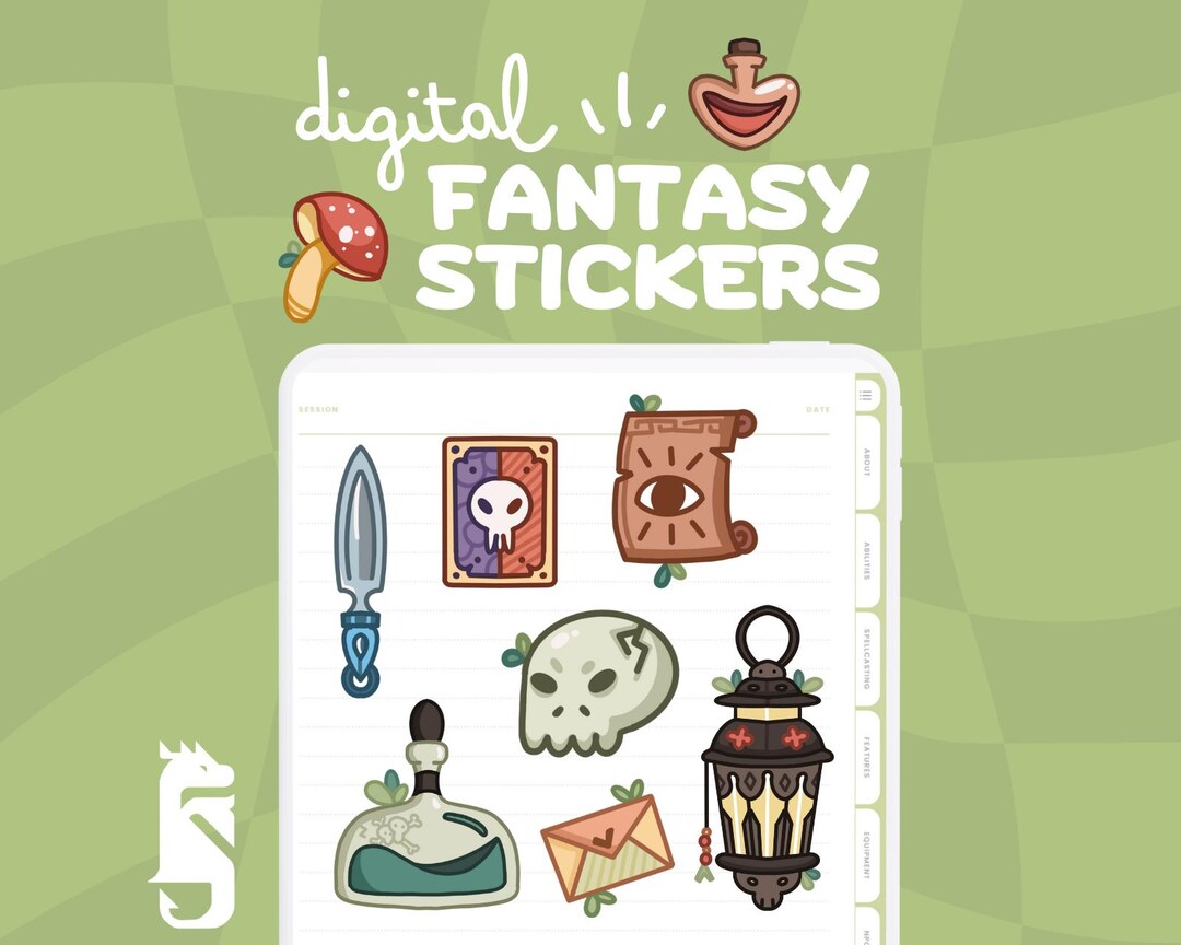 Fantasy DND Digital Stickers: TTRPG Journal Embellishments (PNG) - Etsy