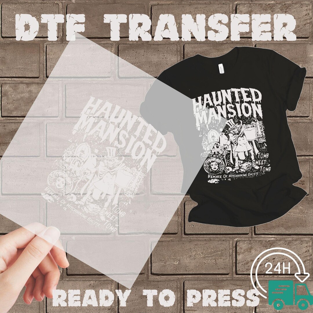 Retro the Haunted Mansion DTF Transfers, Halloween Gothic Family DTF ...