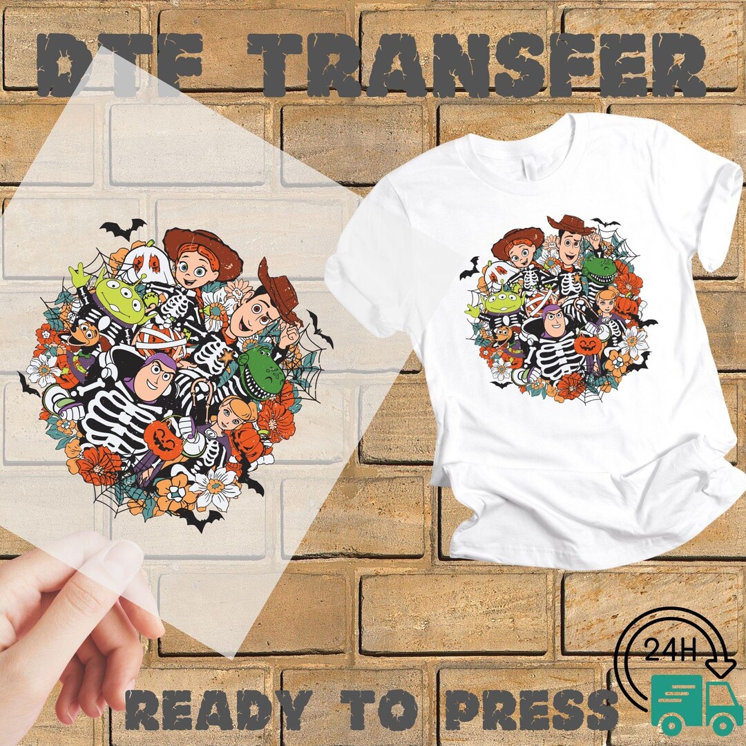 Toy Story Skeleton DTF Transfer, Toy Story Halloween Heat Transfer ...