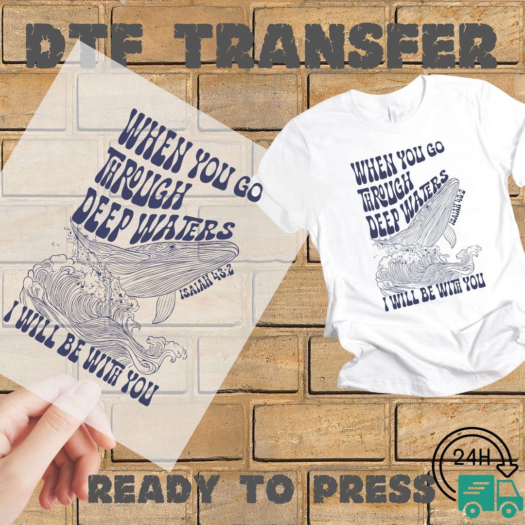 Deep Waters DTF Transfer: Religious Jesus Heat Transfer, Bible Verse - Etsy