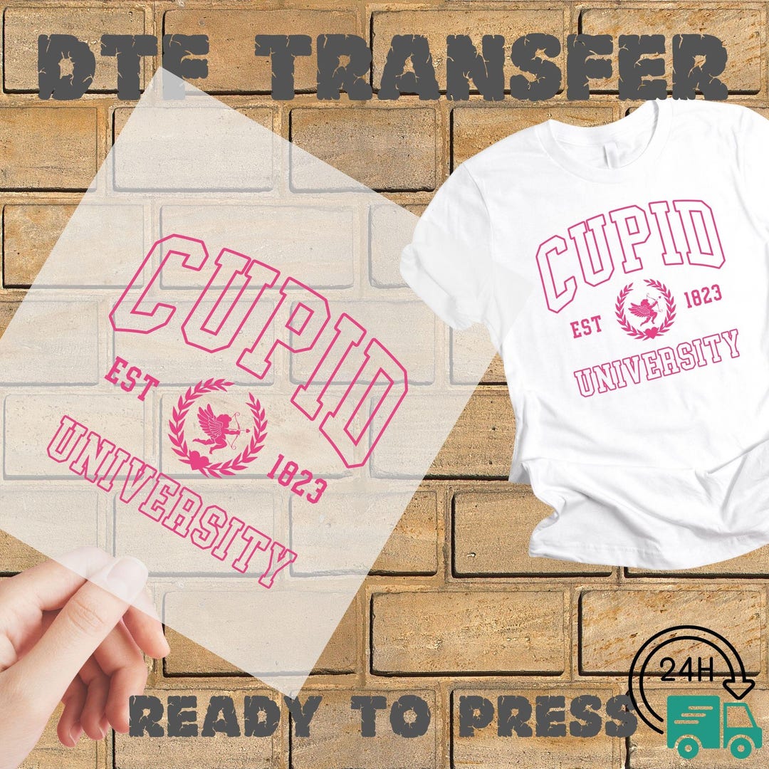 Cupid University DTF Transfer, Ready to Press, Heat Press, Retro ...