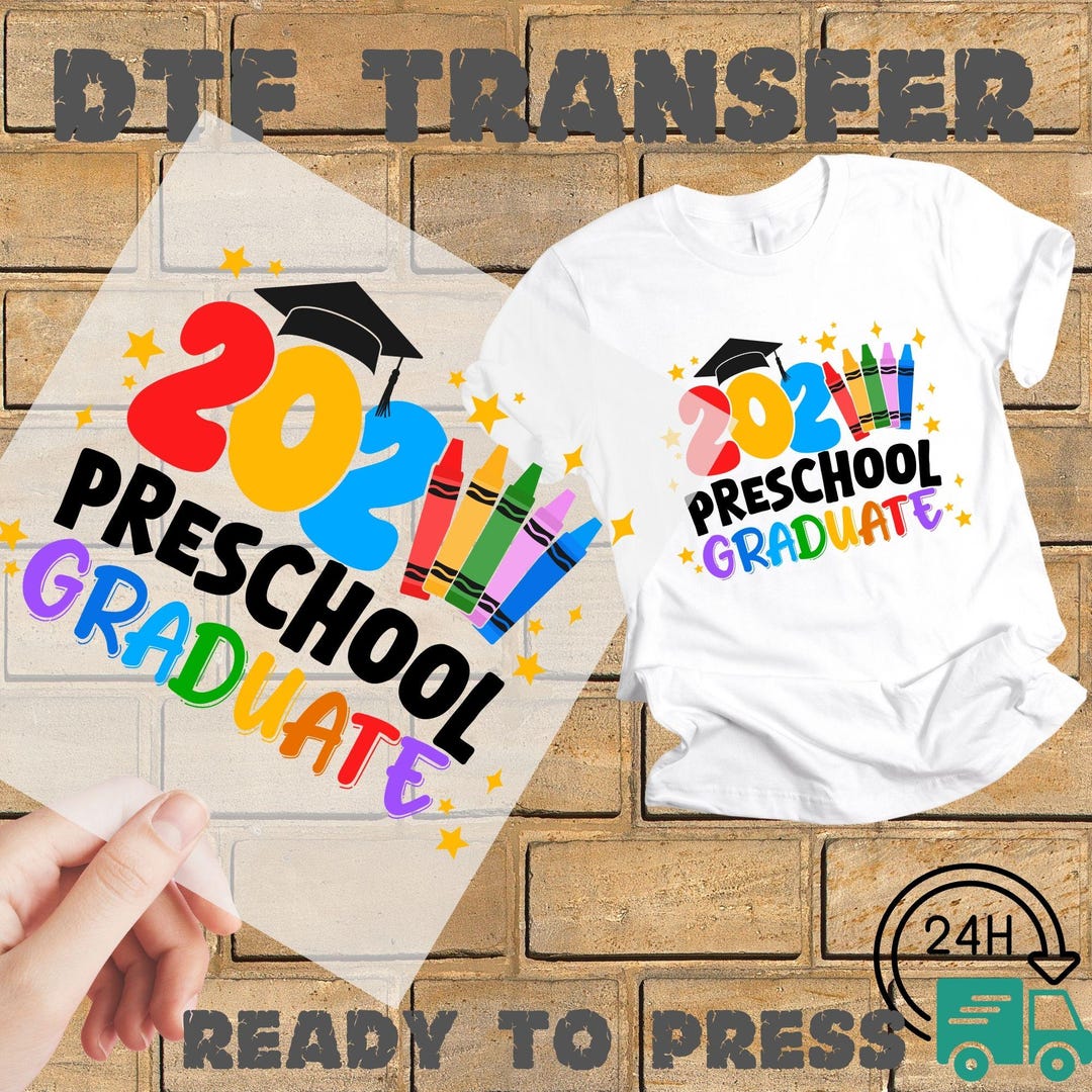 Preschool Grad DTF Transfer: 2025 Graduation Heat Press Design (22x10 ...