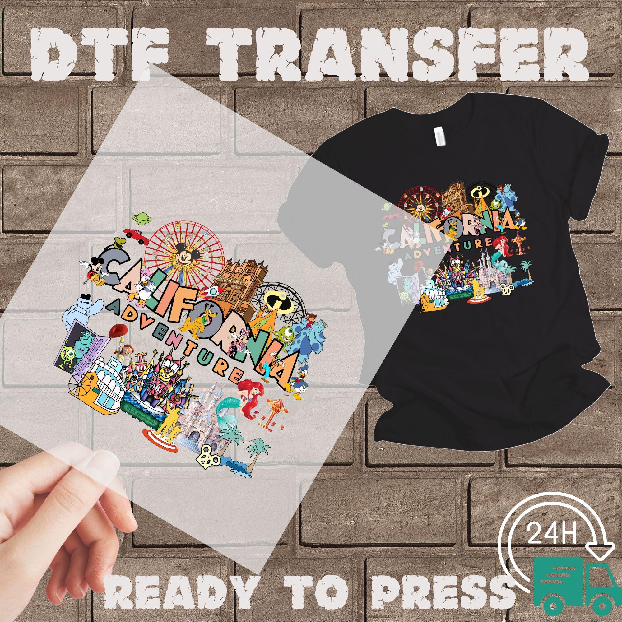 Disney California Adventure DTF Transfer, Walt Disney World Dtf Print ...