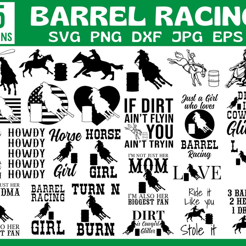 Barrel Racing Svg - Etsy