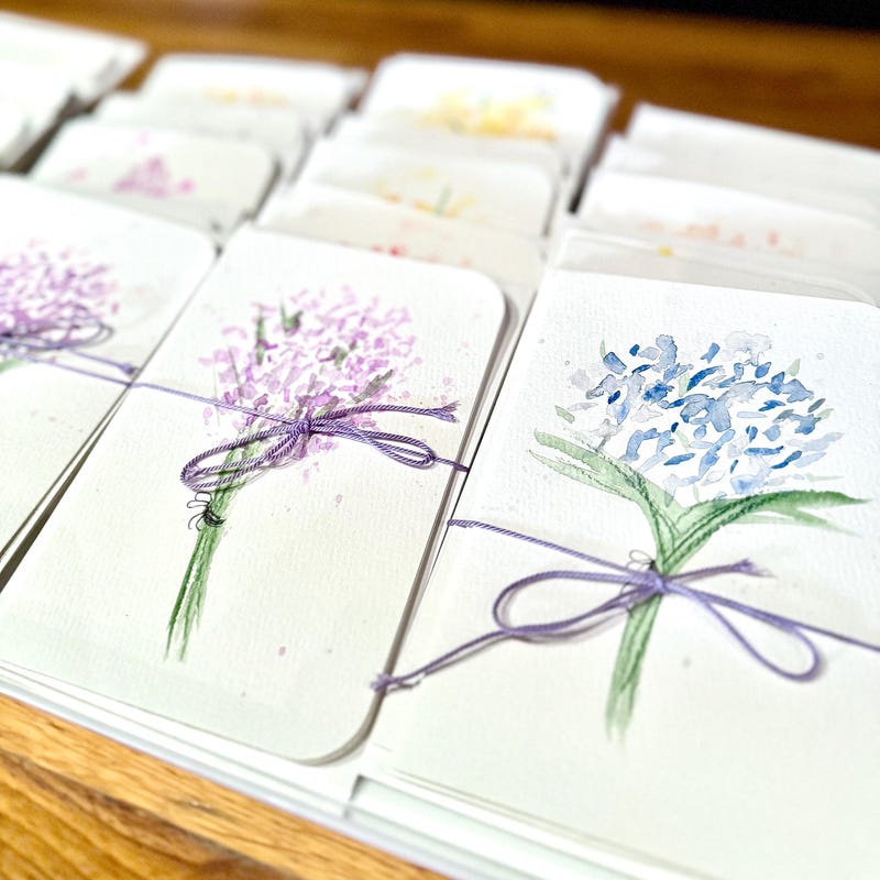 Hand Painted Note Cards - Etsy