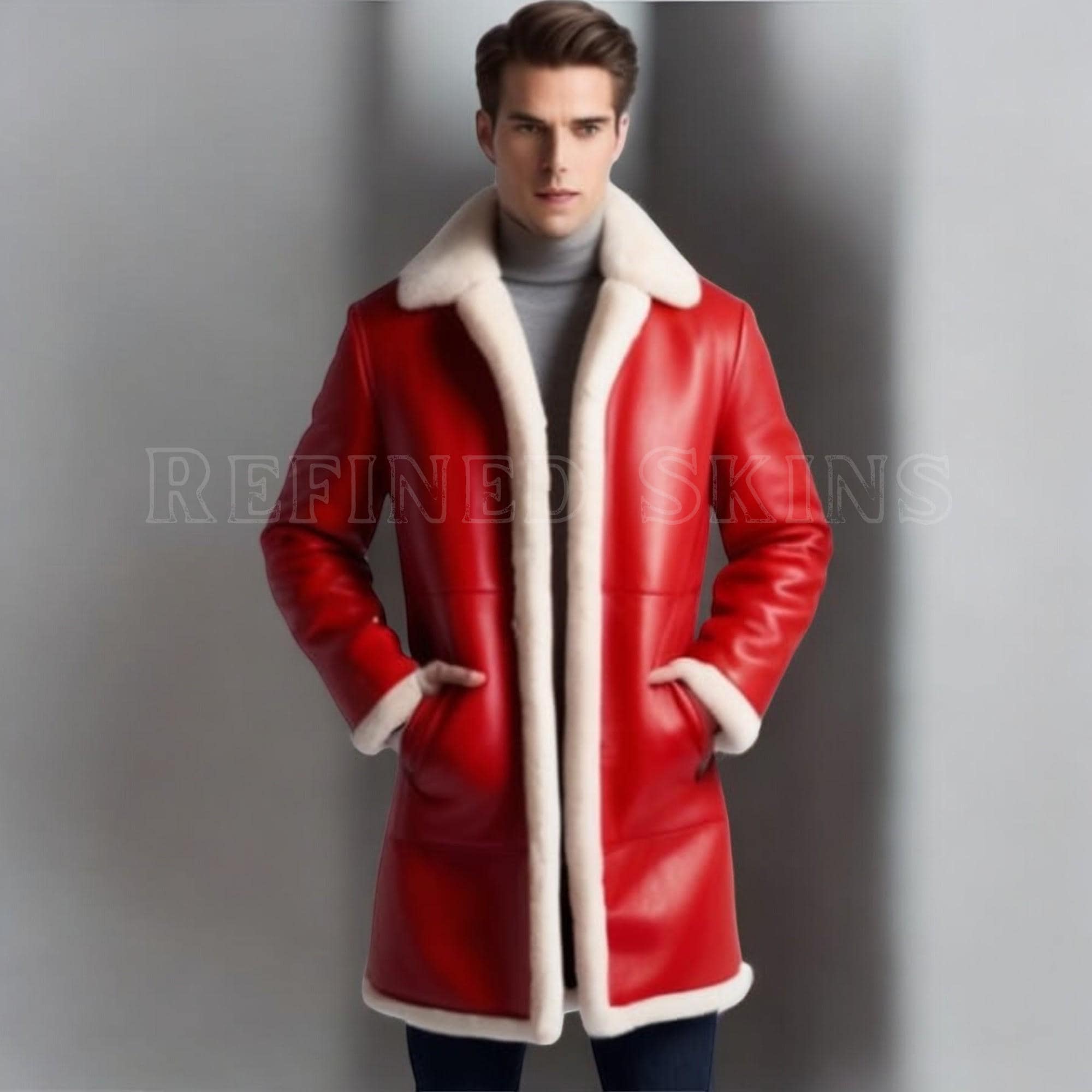 Santa Suit-santa Claus Leather Trench Coat Christmas Chronicles Kurt ...