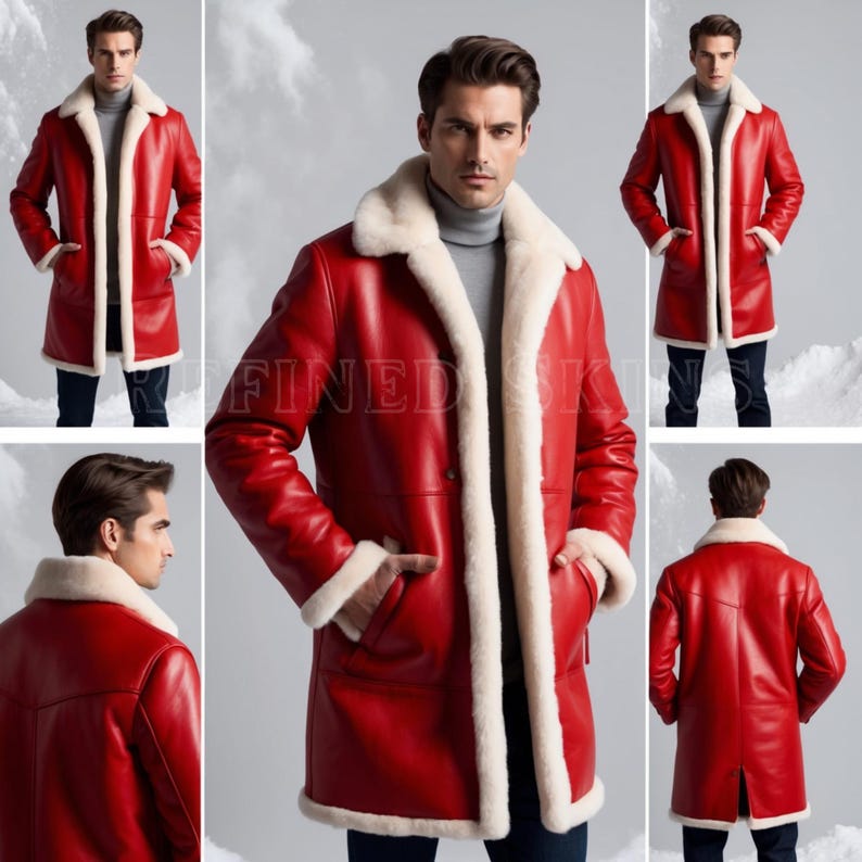 Santa Suit-santa Claus Leather Trench Coat Christmas Chronicles Kurt ...