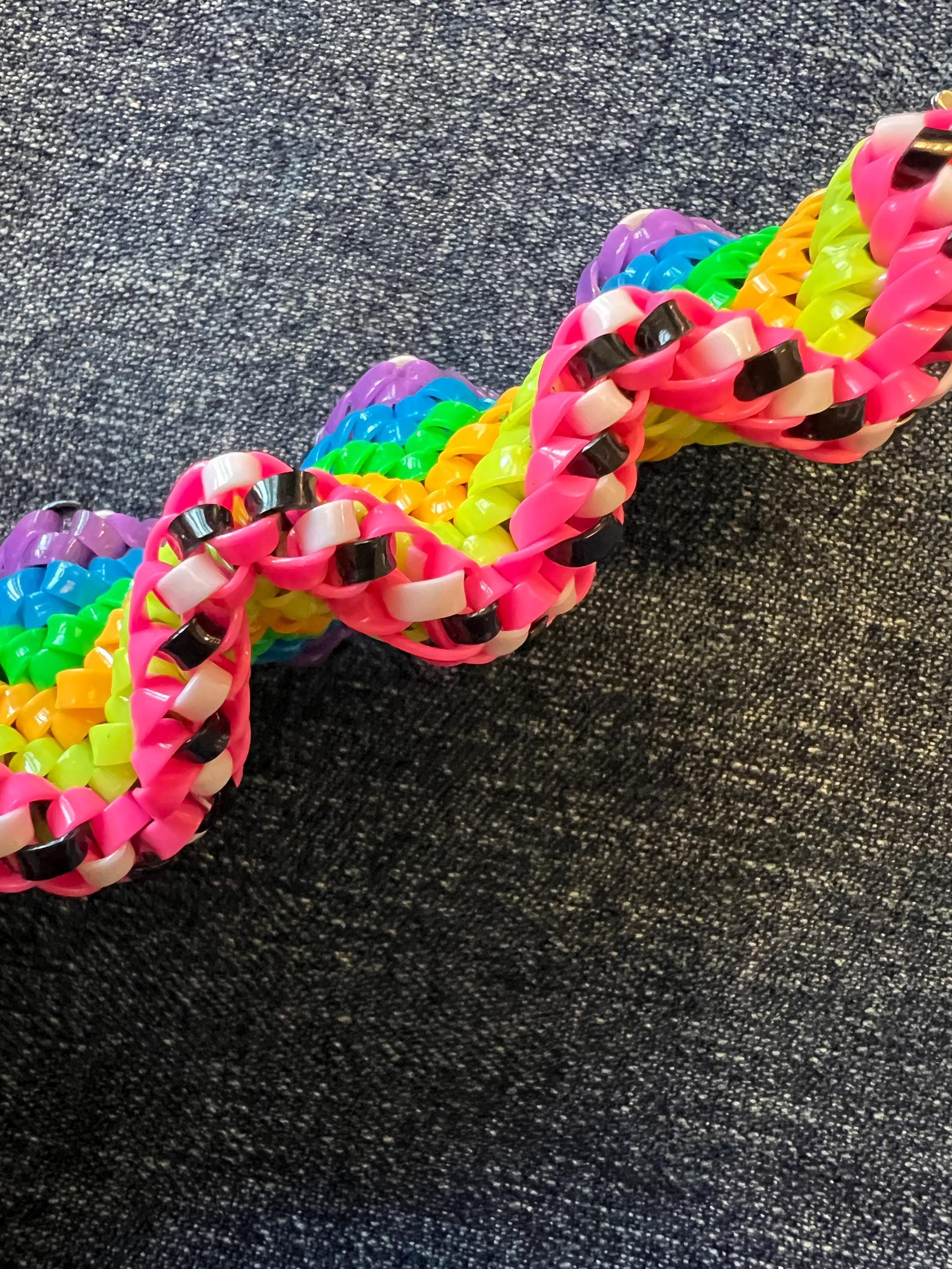 Rainbow Zigzag Keychain: 90s Neon Plastic Lanyard - Etsy