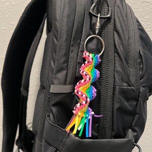 Rainbow Zigzag Keychain: 90s Neon Plastic Lanyard - Etsy
