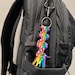 Rainbow Zigzag Keychain: 90s Neon Plastic Lanyard - Etsy