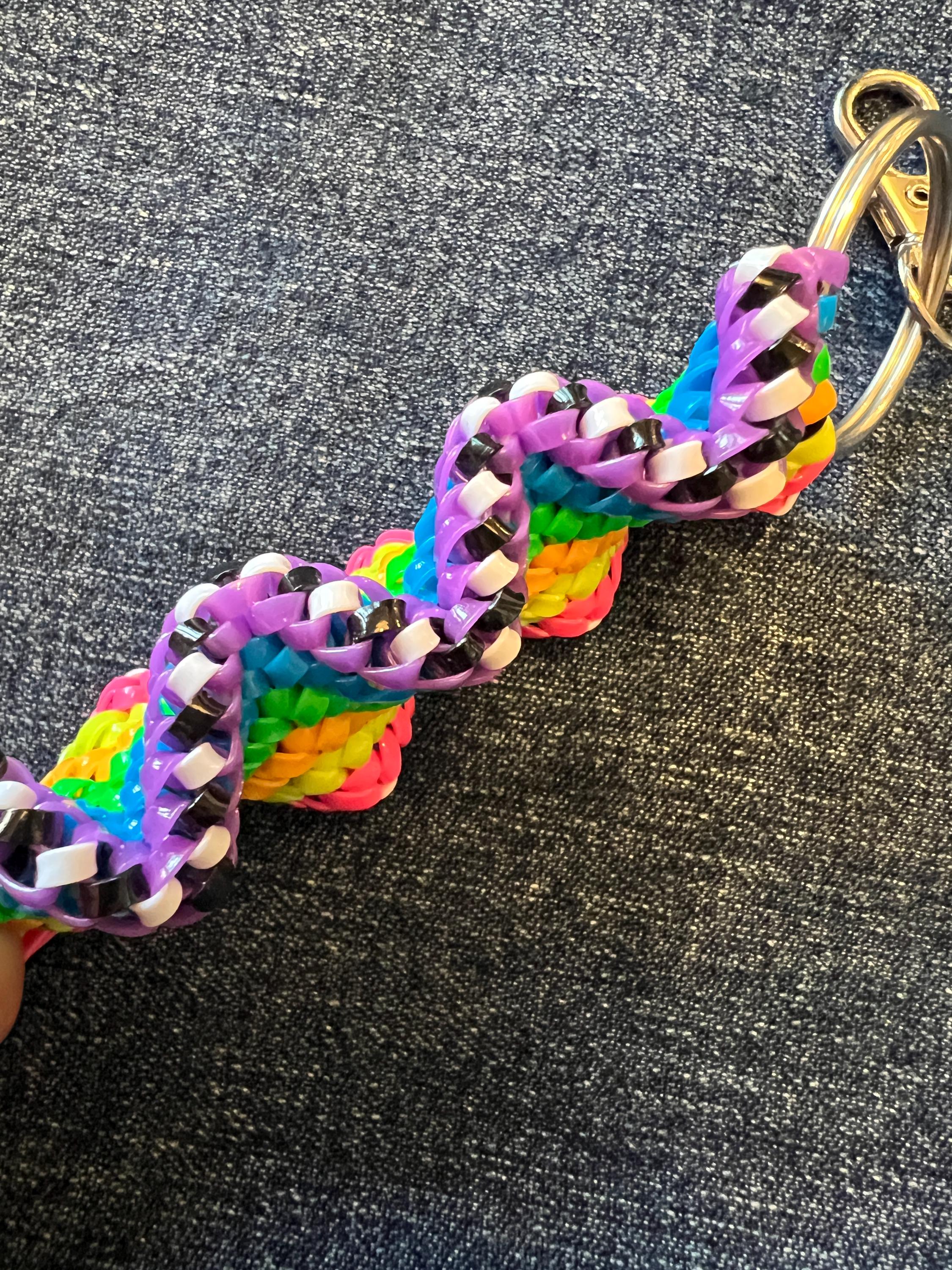 Multi Color Rainbow 90's Neon Zigzag Keychain | Bag Charm | Multicolor ...