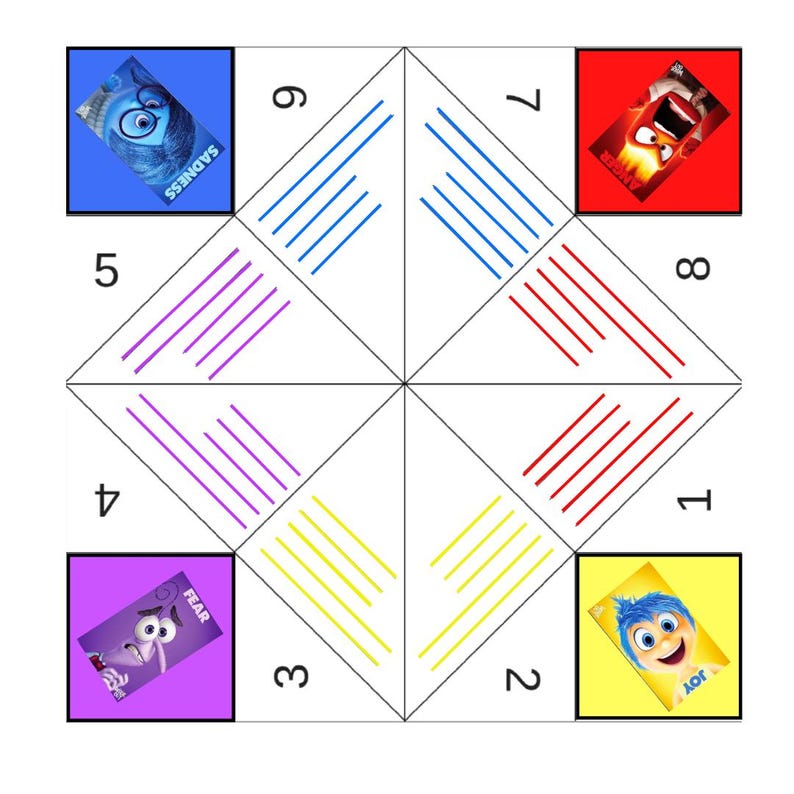 Inside-out Emotions Fortune Teller - Etsy