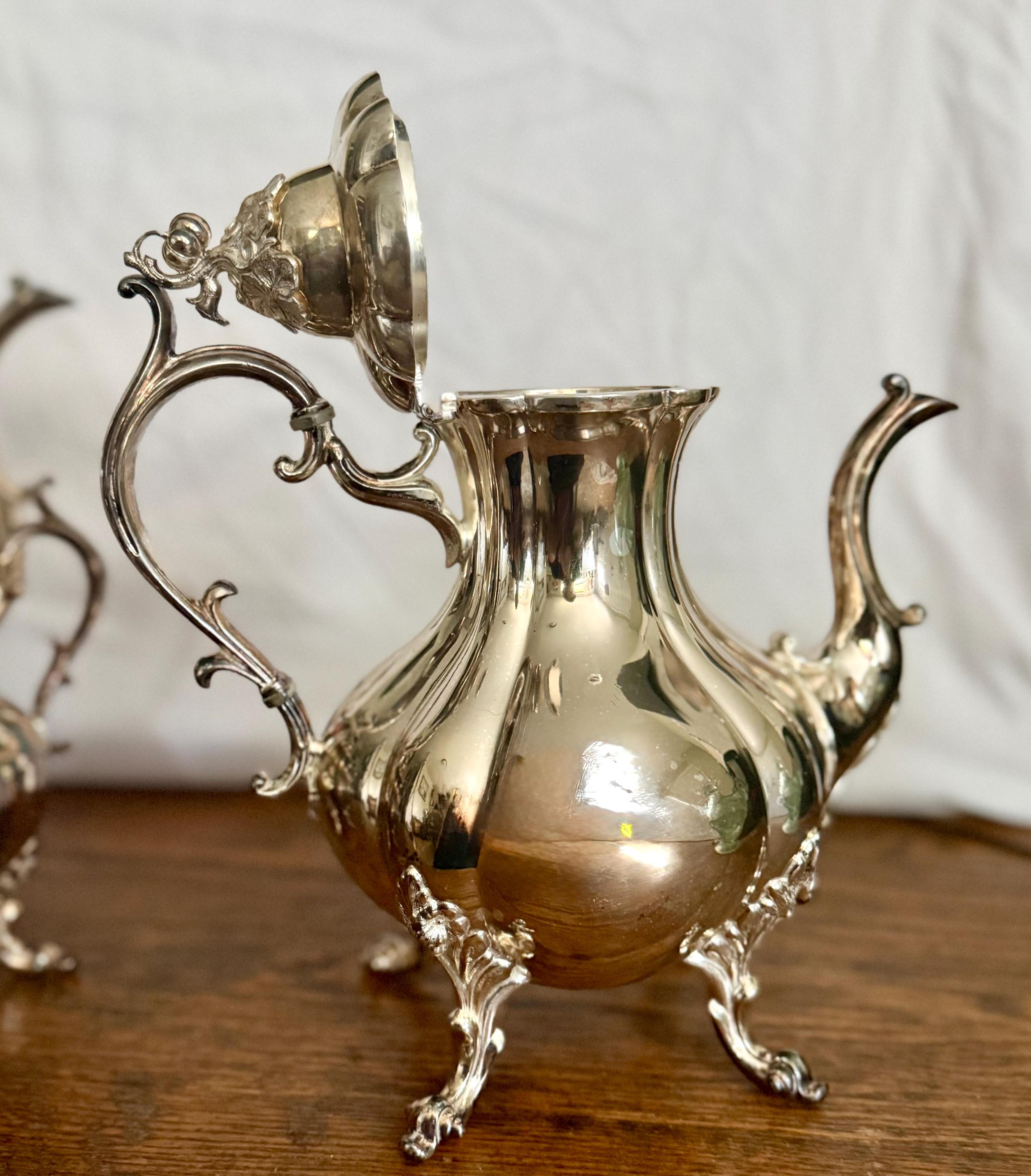 Reed and Barton Winthrop 1795 Silverplate Tea & Coffee Set, 4 Pc Rococo ...