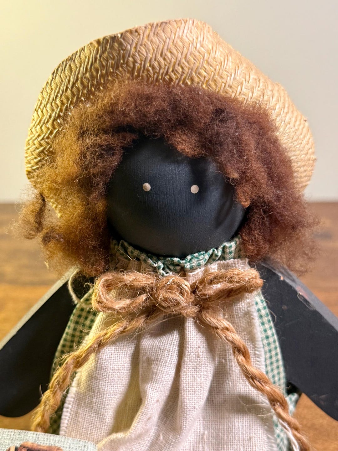Vintage Lizzie High-style Folk Art Doll – Gingham Dress, Straw Hat - Etsy