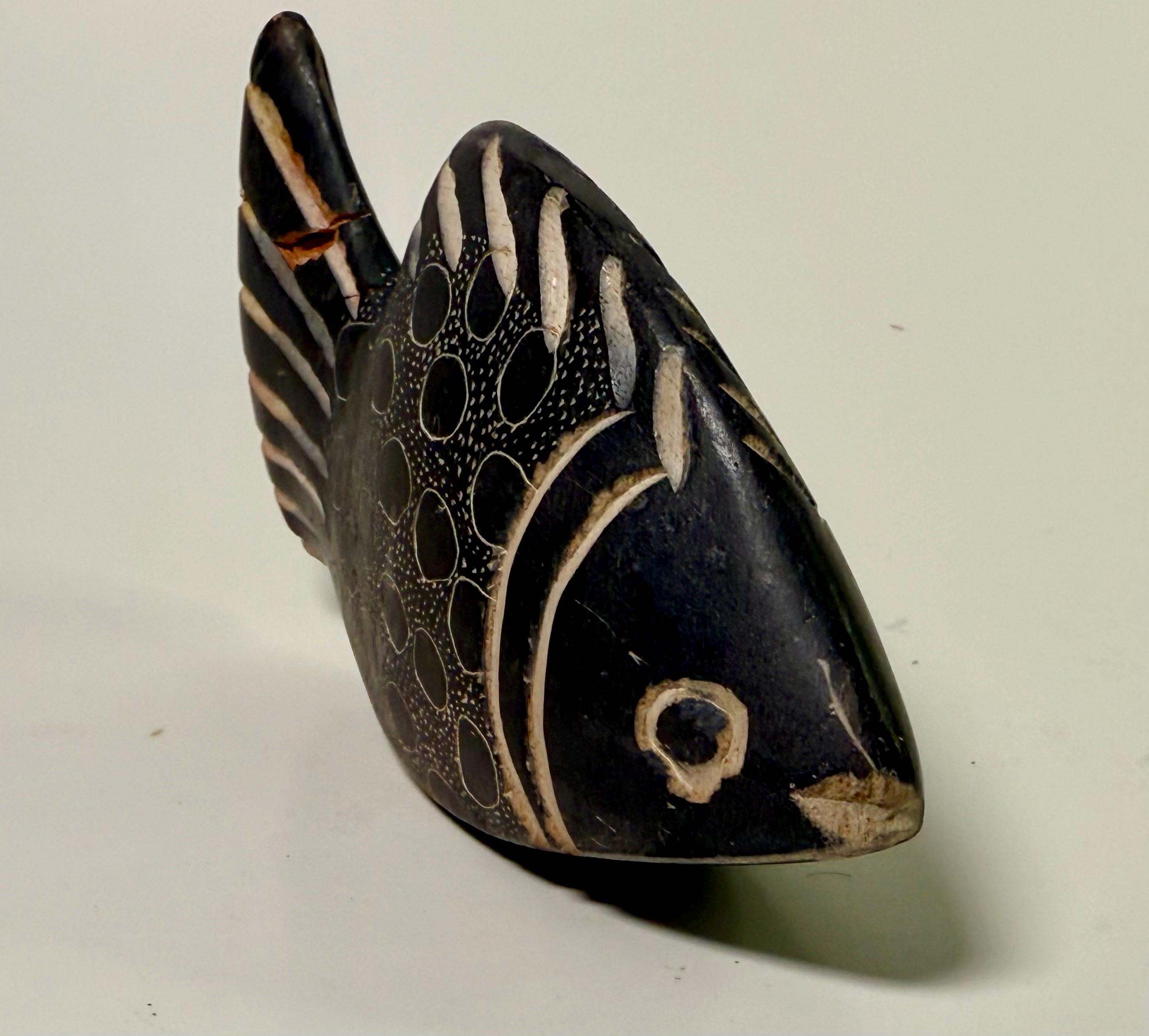 Hand-carved Shona Soapstone Fish Sculpture From Zimbabwe | Black and ...