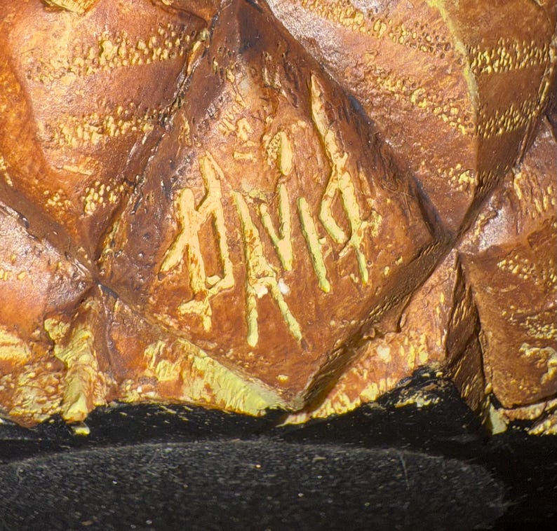 Signed David Harden Hand-carved Wooden Pineapple Sculpture – 11 ...