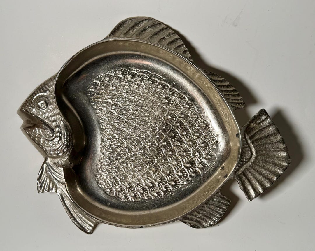Metal Mid Century Vintage Fish Platter Serving Tray - Etsy