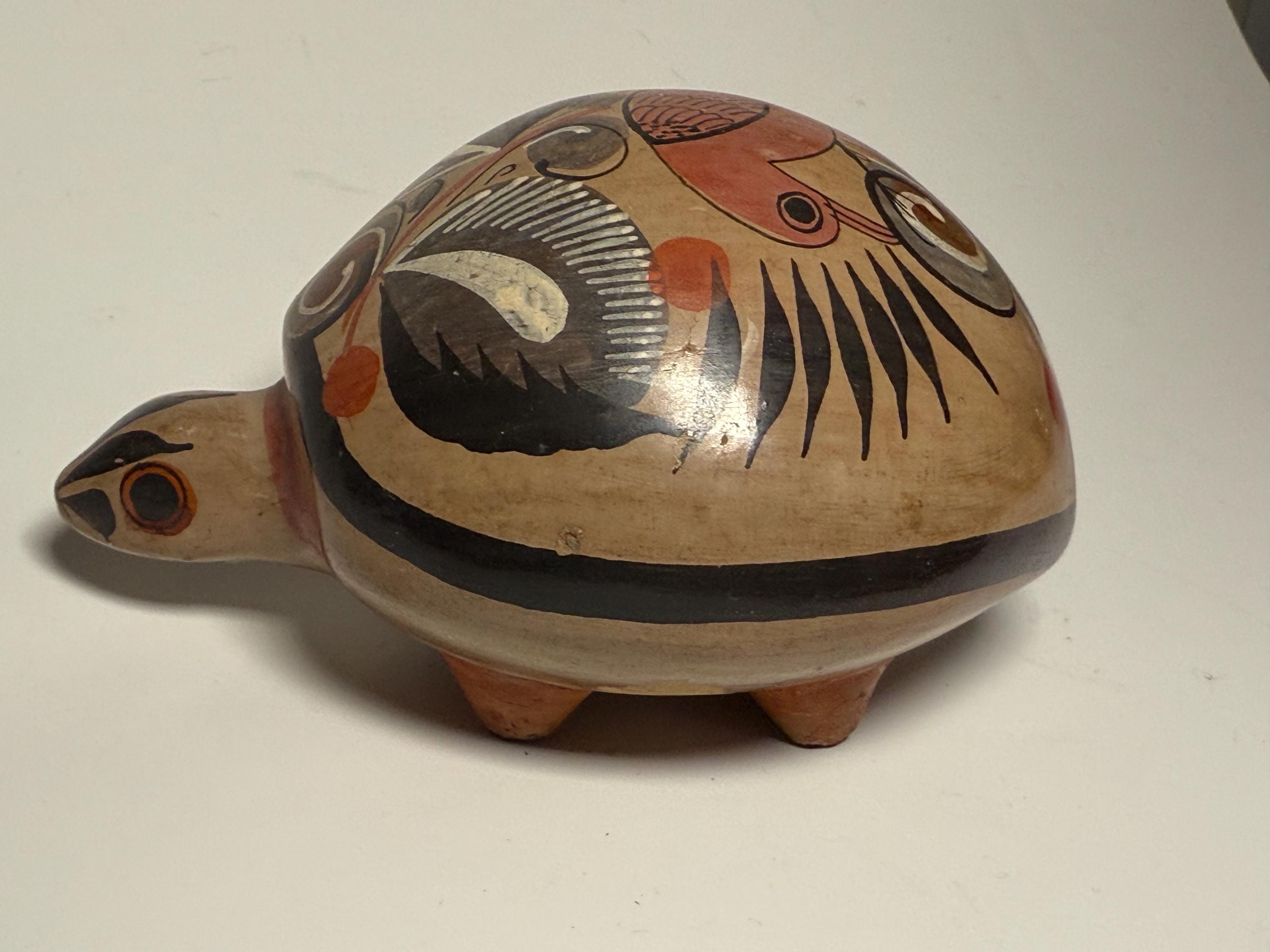Hand-painted Ceramic Turtle Figurine – Vintage Folk Art - Etsy