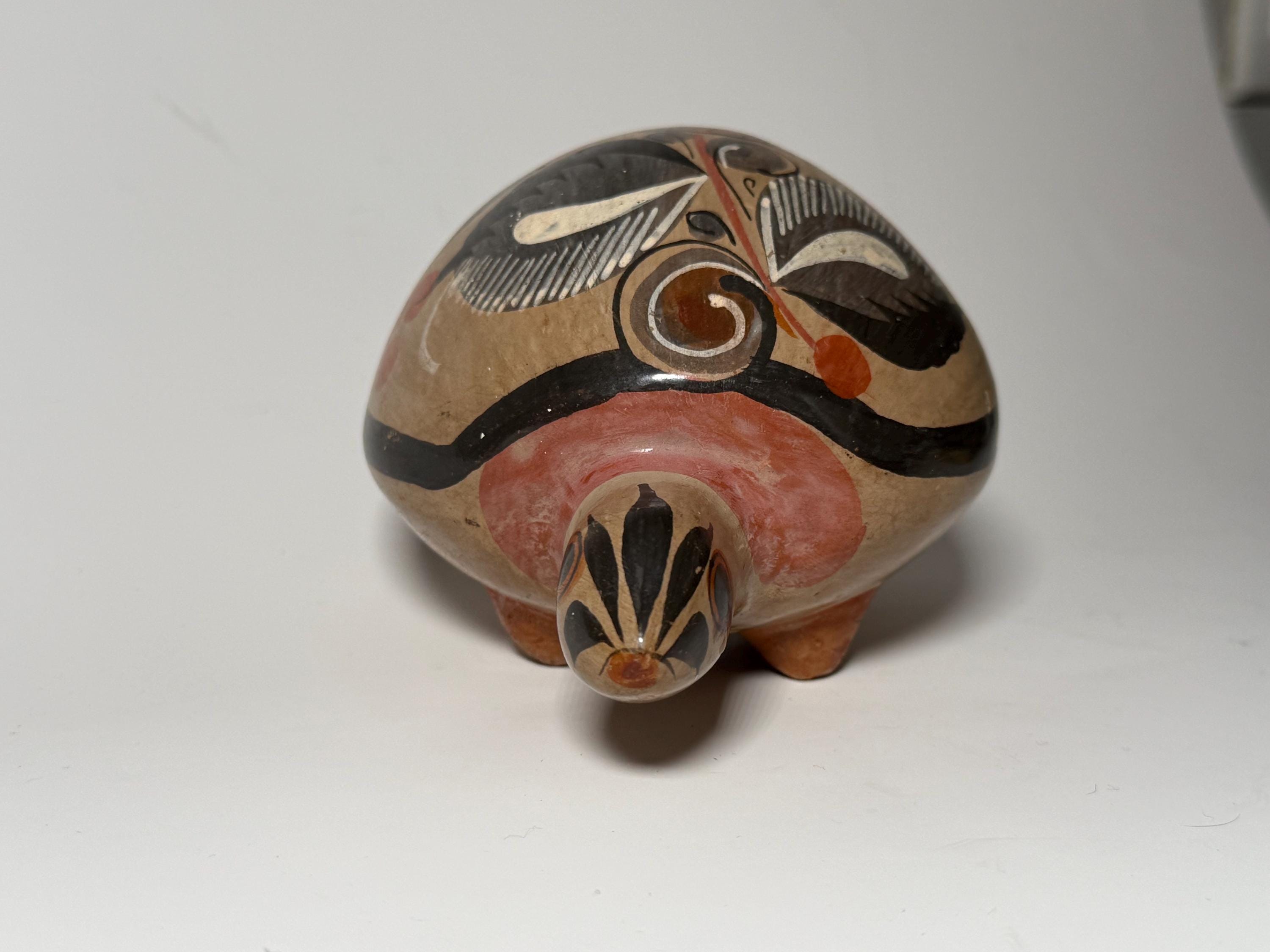 Hand-painted Ceramic Turtle Figurine – Vintage Folk Art - Etsy