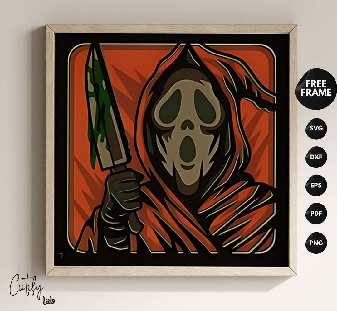 Scream Horror 3D Shadow Box SVG Layered Paper Cut Files, Halloween ...