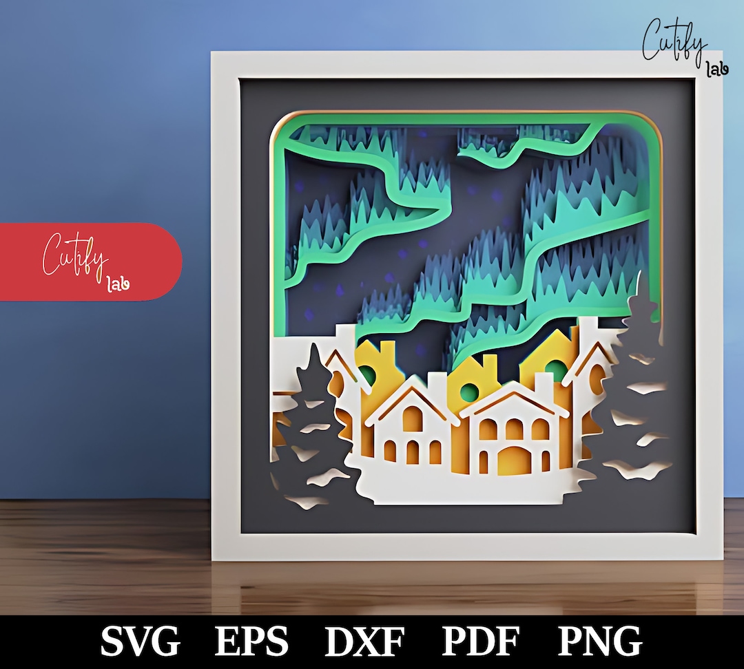 Shadow Box SVG, 3D Christmas Layers, Easy to Use, Paper Cut Template ...