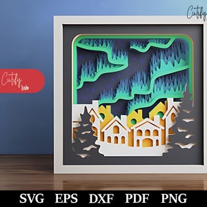 Shadow Box SVG, 3D Christmas Layers, Easy to Use, Paper Cut Template ...