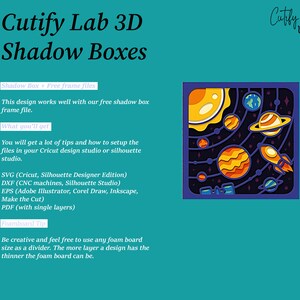 Solar System 3D Shadow Box SVG, Layered Space With Moon and Sun Scene ...