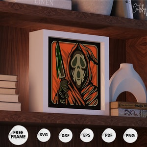 Scream Horror 3D Shadow Box SVG Layered Paper Cut Files, Halloween ...