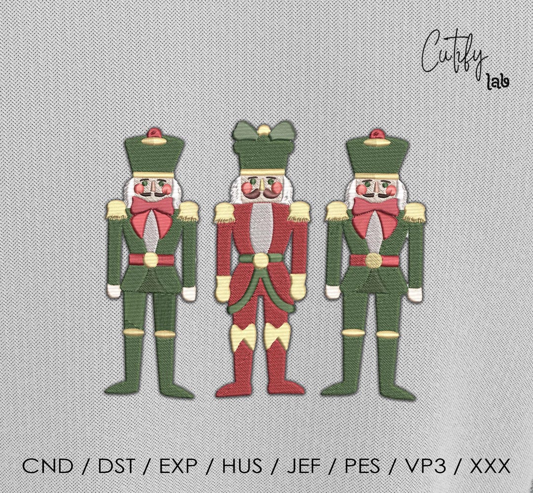 The Nutcracker Machine Embroidery Design - Christmas Embroidery Files - 6 Sizes - Instant ...