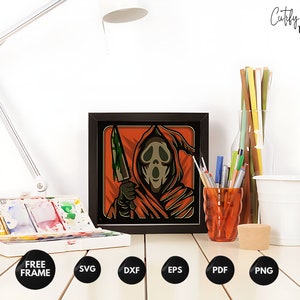 Scream Horror 3D Shadow Box SVG Layered Paper Cut Files, Halloween ...