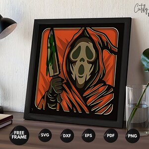 Scream Horror 3D Shadow Box SVG Layered Paper Cut Files, Halloween ...