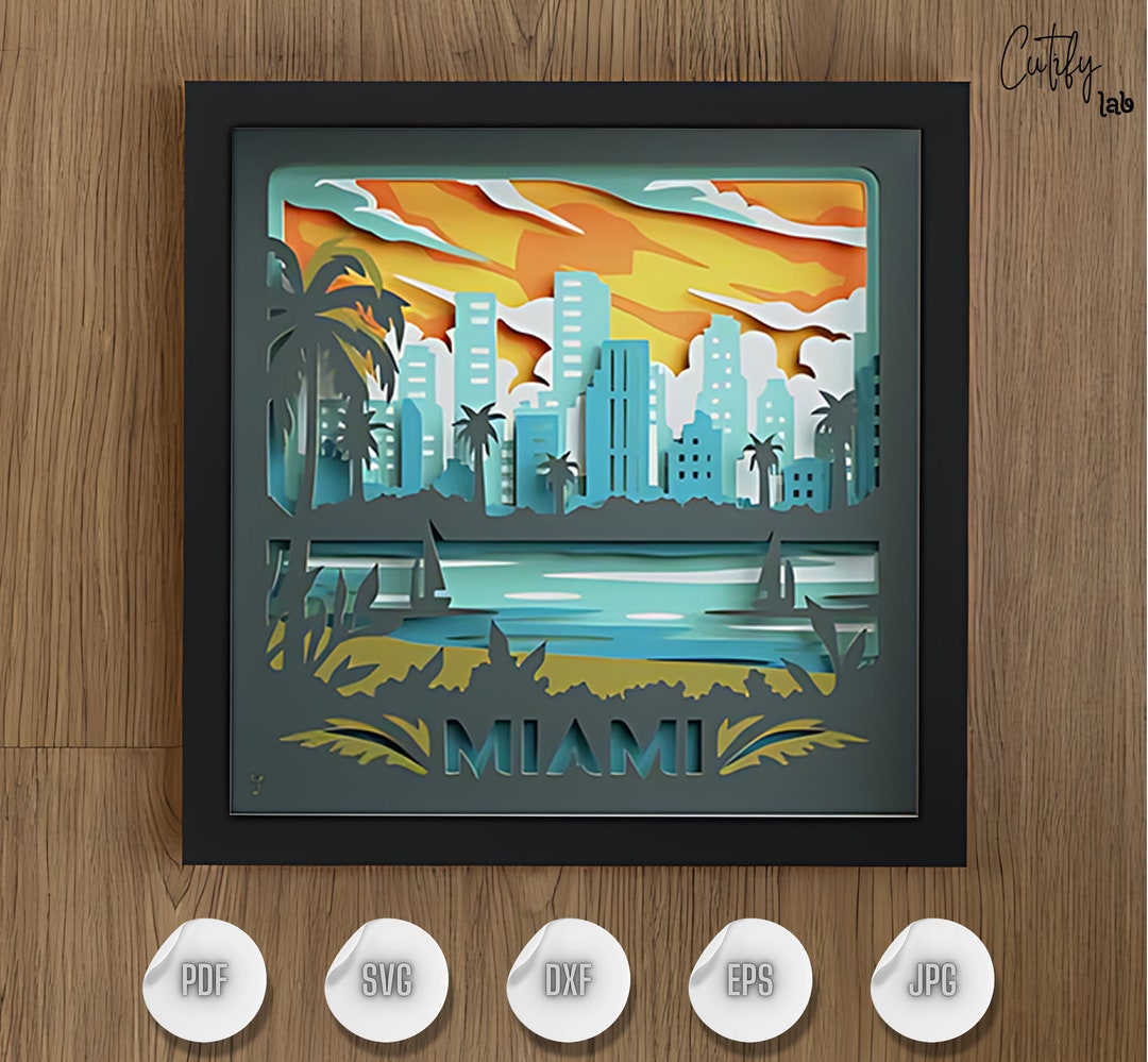 Miami Beach Svg, Sea Svg, 3D SEA WAVE SVG, Beach Shadow Box, Wave Svg ...