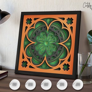St. Patrick’s Day 3D Mandala 8x8 Shadow Box - Layered SVG Cut File ...