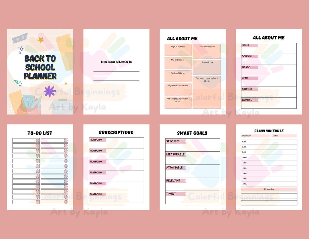 Student Back to School Planner, Back to School, Printable Planner ...