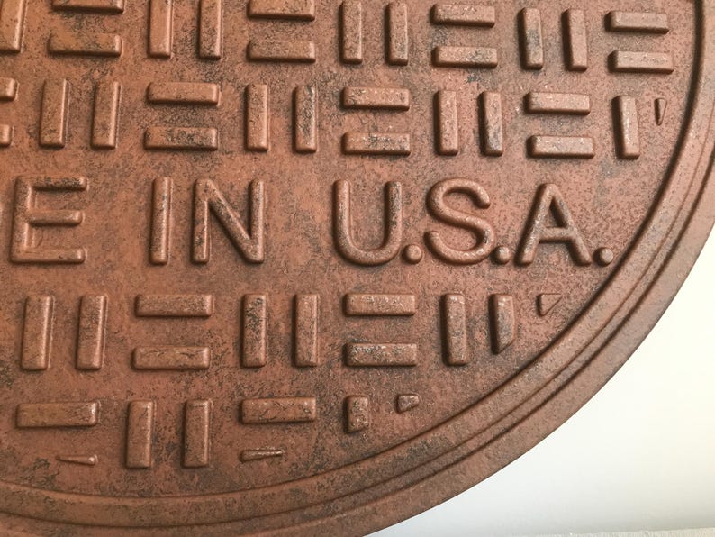 WD3. 24" Replica New York Sewer Manhole Cover Wall Decor | Manhole ...