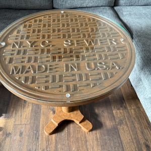 TB1. 24" Round New York City Sewer Manhole Cover Coffee Side Table. - Etsy