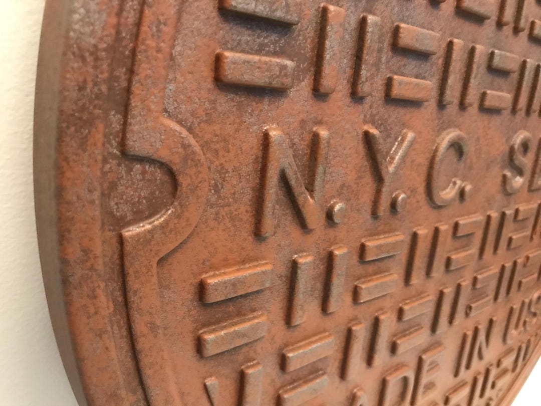 24" Replica New York Sewer Manhole Cover TABLE TOP Decor | Manhole ...