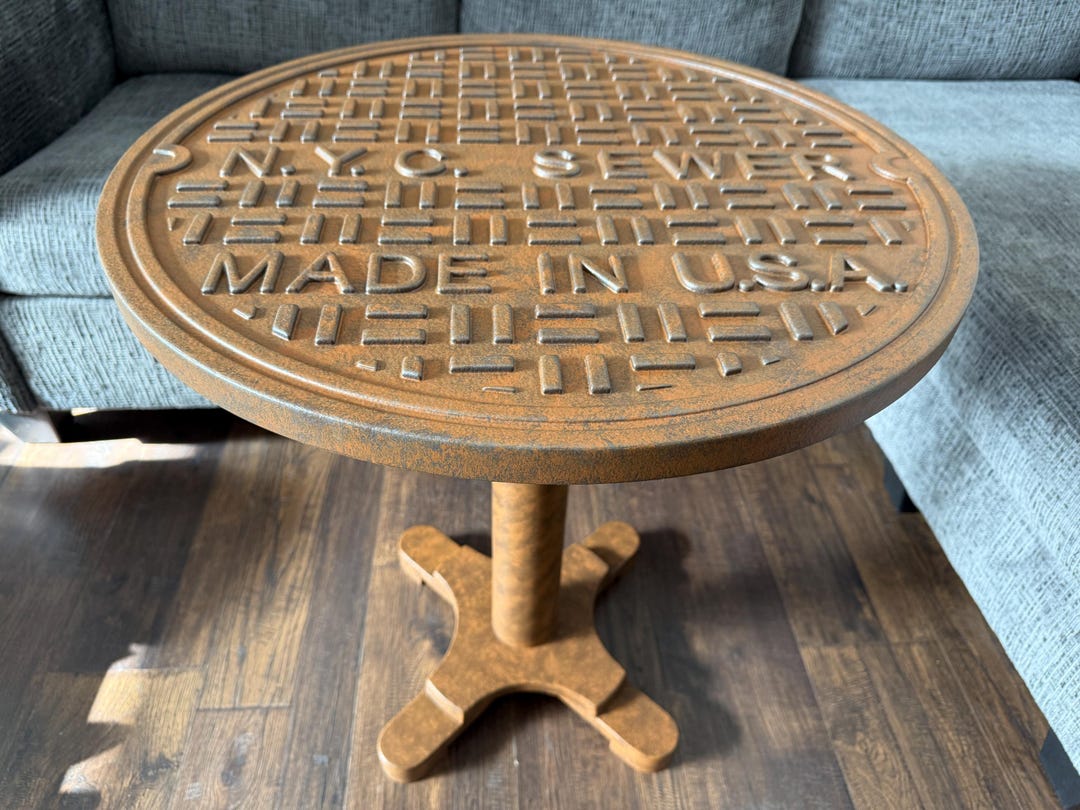 TB1. 24" Round New York City Sewer Manhole Cover Coffee Side Table. - Etsy
