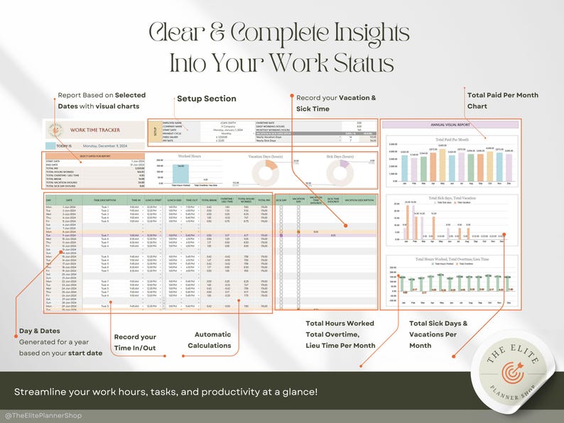 Work Time Tracker Google Sheets Timesheet Tracker Employee Timesheet ...