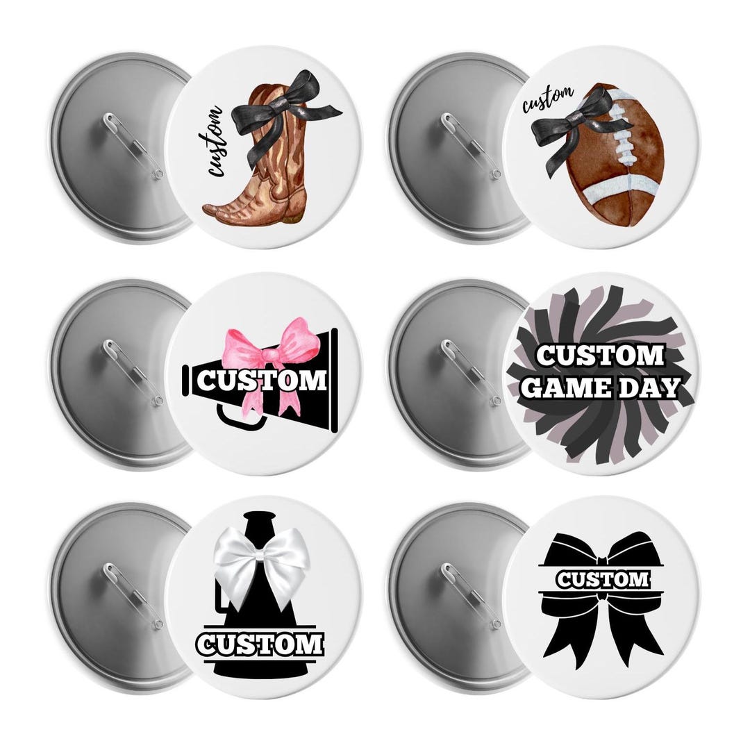 Custom Black Cheerleading Pin Buttons | Personalized Name & Team - Etsy