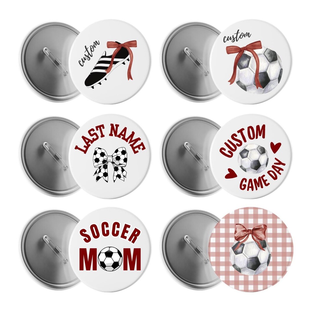 Maroon Game Day Buttons | Soccer Spirit Pins | Tournament Accessories ...