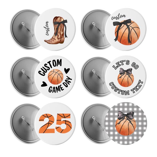 Basketball Buttons - Etsy