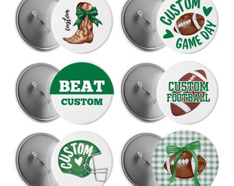 Red Game Day Buttons | Football Spirit Pins | Tailgate Accessories ...