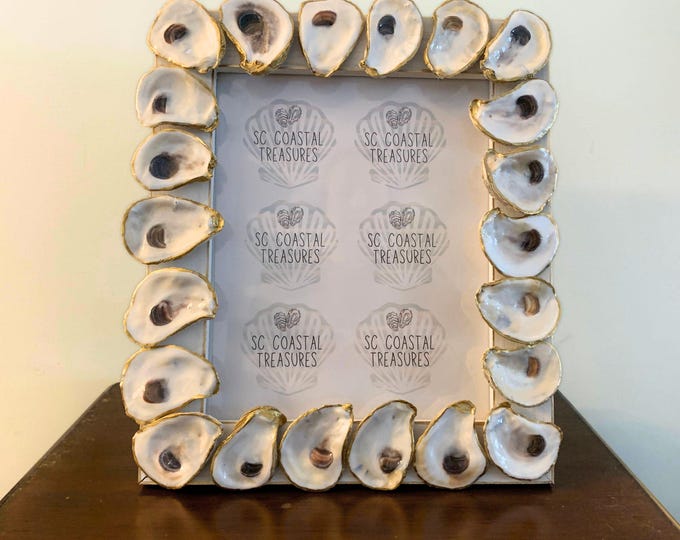 8x10 Oyster Shell Picture Frame, 8" X 10" Oyster Frame, Natural Shell ...