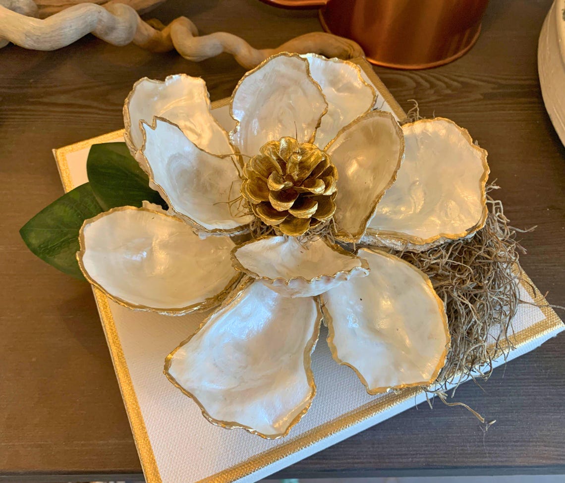 Large Oyster Shell Magnolia Flower, 2 Layer/tier, Oyster Magnolia ...