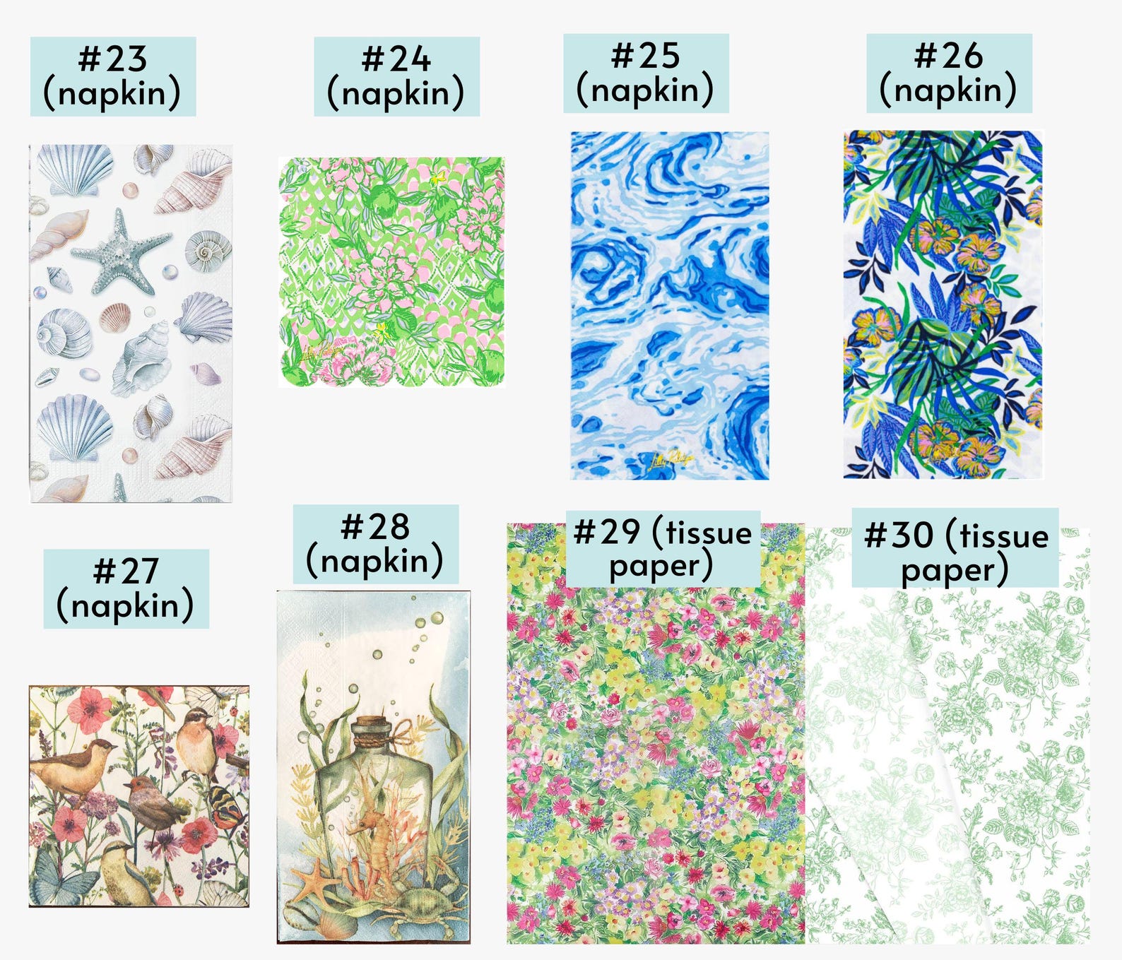 Craft Napkins Pair, Set of 4, Decoupage Napkins & Tissue Coastal ...