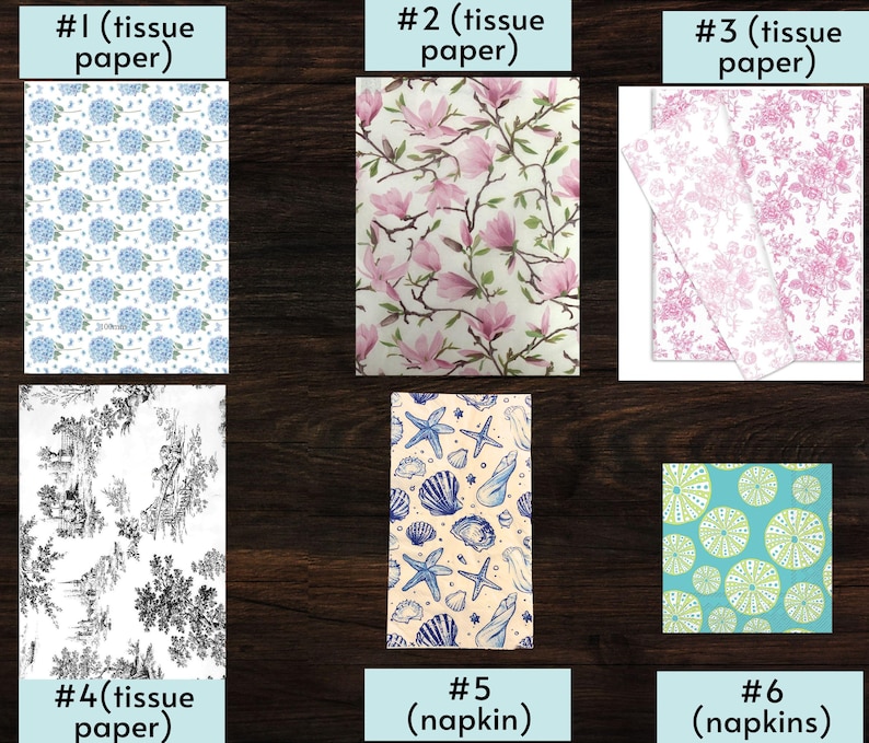 Craft Napkins Pair, Set of 4, Decoupage Napkins & Tissue Coastal ...