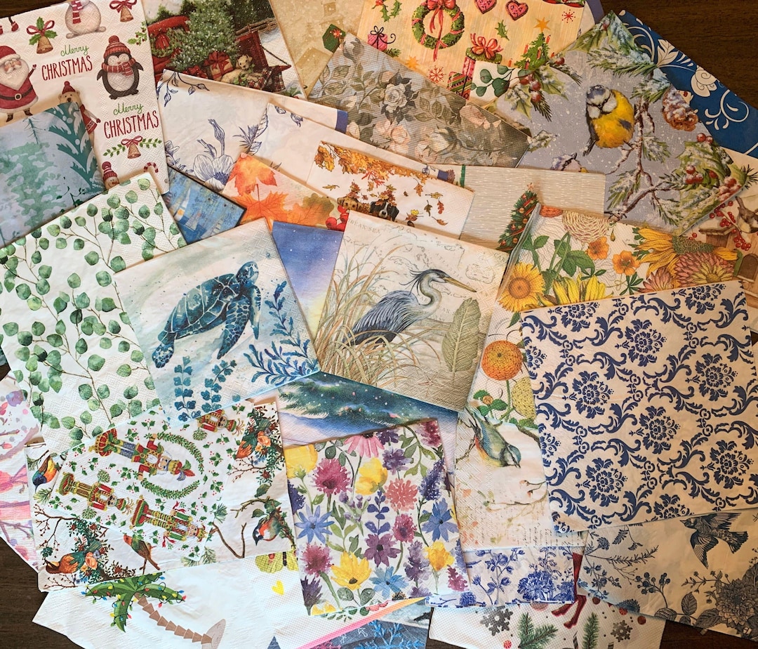 Craft Napkins Pair or Set of 4, Decoupage Napkins, Easter, Coastal ...