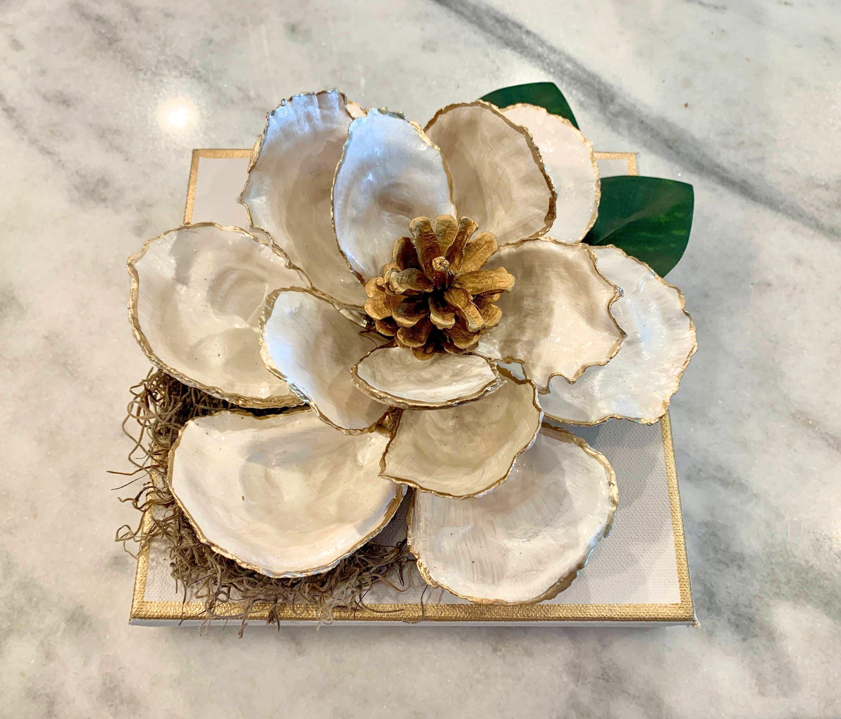 Large Oyster Shell Magnolia Flower, Oyster Magnolia Blossom, Southern ...