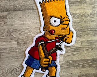 Bart Simpson Anatomy Wall Hanging Tufted Rug, Unique Pop Culture Decor ...